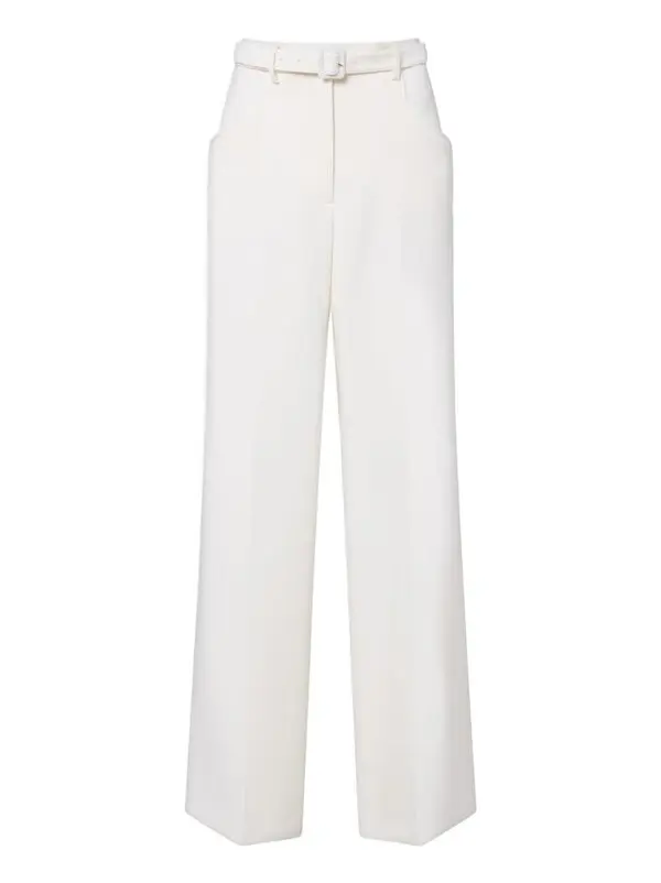 Gabriela Hearst Norman Belted Virgin Wool Wide-leg Pants - White