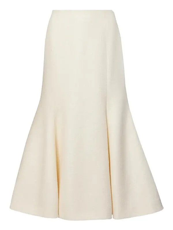 Gabriela Hearst Patterson Silk And Wool Midi Skirt - White