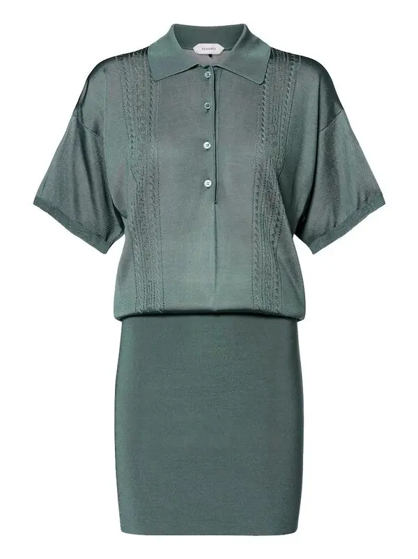 Versace Metallic-effect Minidress - Green