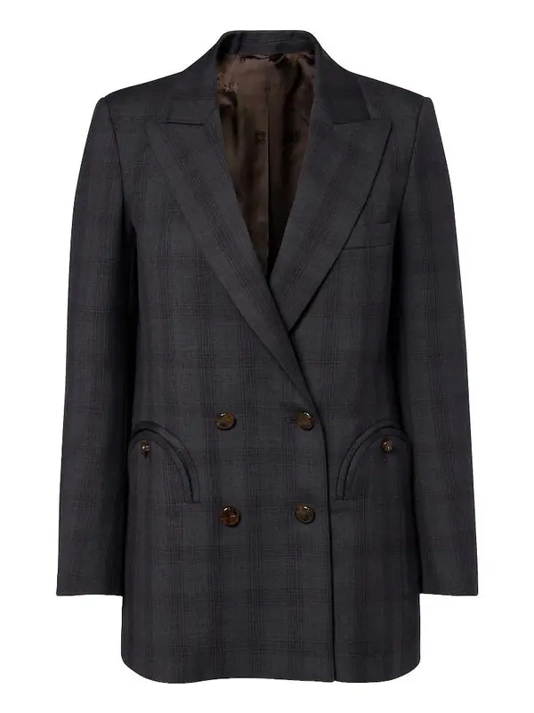 BLAZÉ MILANO Everyday Checked Virgin Wool Blazer - Grey