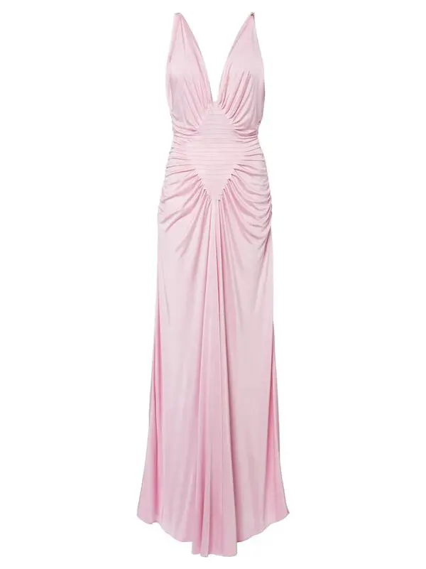 Versace Draped Jersey Gown Pastel - Pink