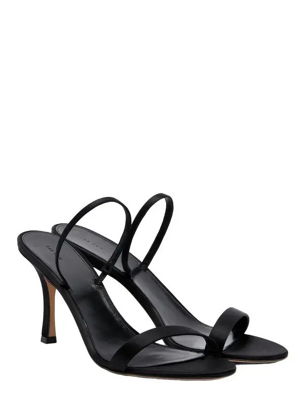 THE ROW Ella Satin Slingback Sandals - Black
