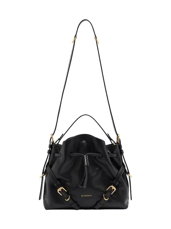 Givenchy Voyou Small Leather Bucket Shoulder Bag - Black