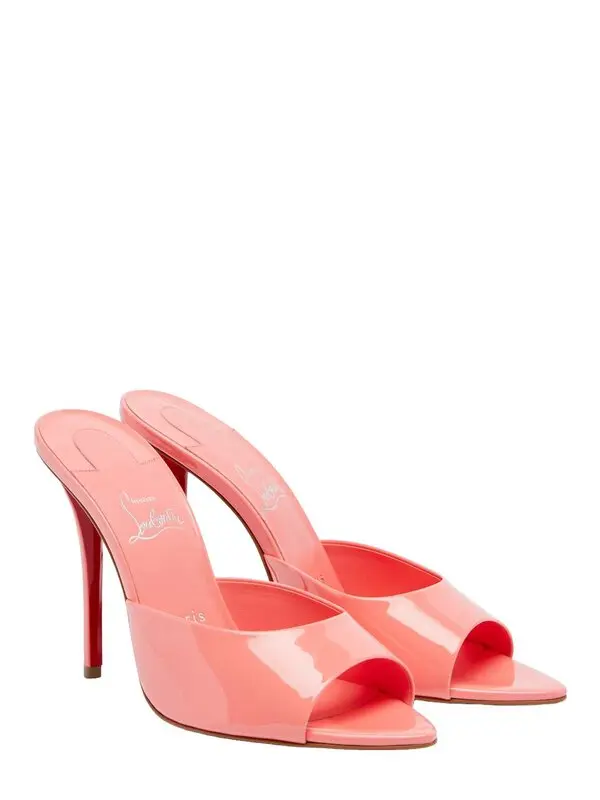 CHRISTIAN LOUBOUTIN Miss Z Patent Leather Mules - Pink