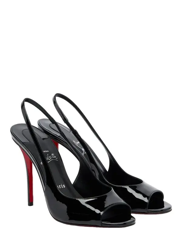 CHRISTIAN LOUBOUTIN Miss Z Patent Leather Slingback Sandals - Black