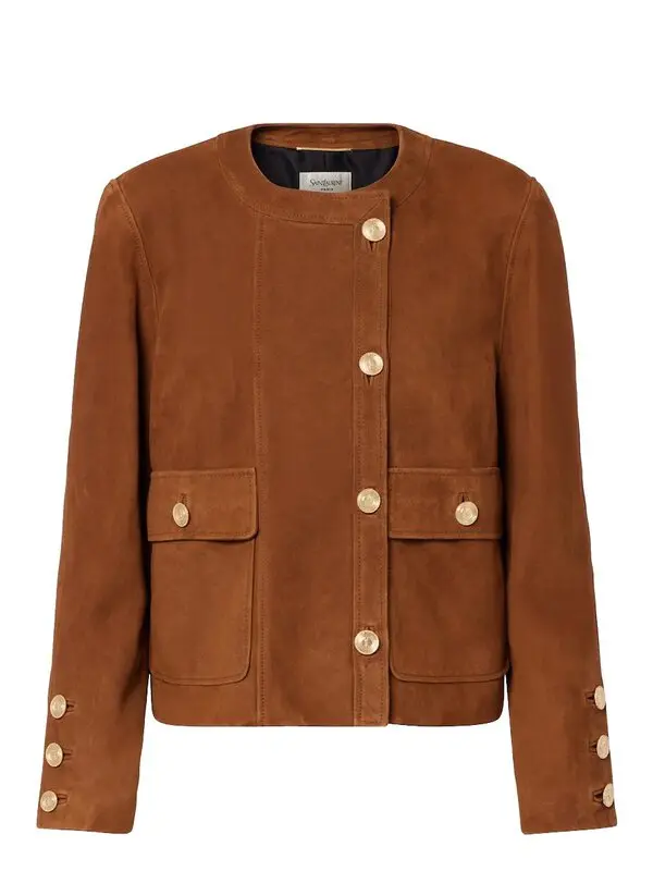 Saint Laurent Suede Jacket - Brown
