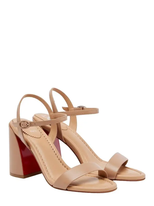 CHRISTIAN LOUBOUTIN Jane Leather Sandals - Beige