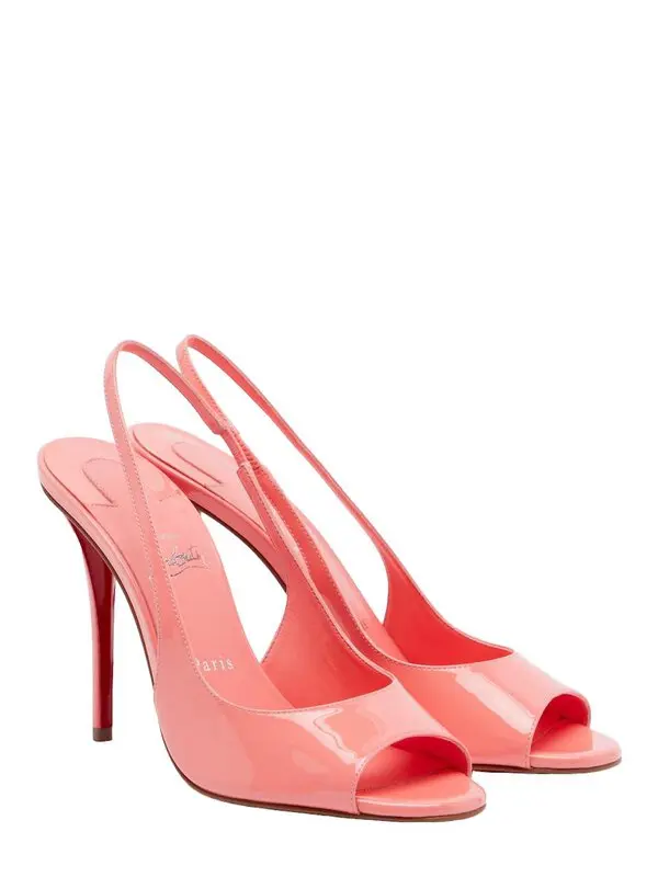 CHRISTIAN LOUBOUTIN Miss Z Patent Leather Slingback Sandals - Pink
