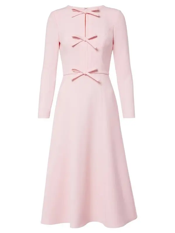 Carolina Herrera Bow-detail Crêpe Midi Dress - Pink