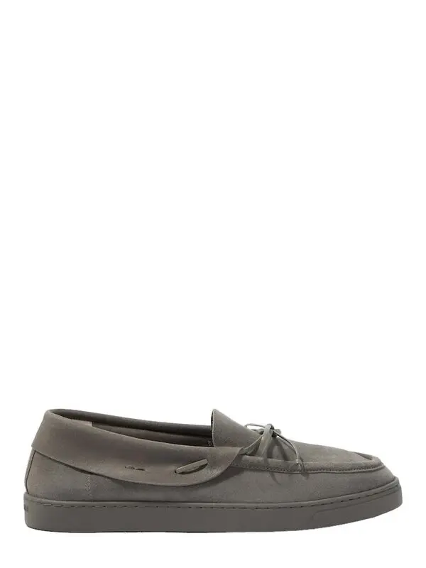 Giorgio Armani Suede Loafers - Grey