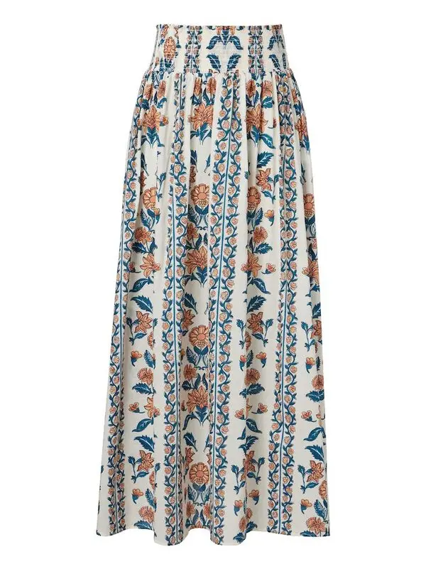 MONTCE Floral Cotton Maxi Skirt - Multicoloured