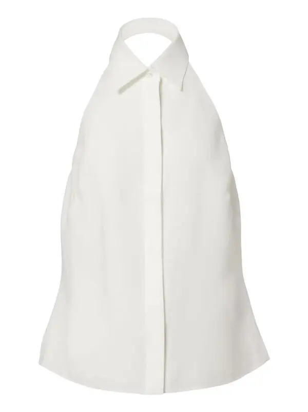 Ralph Lauren Eldred Halterneck Linen Top - White