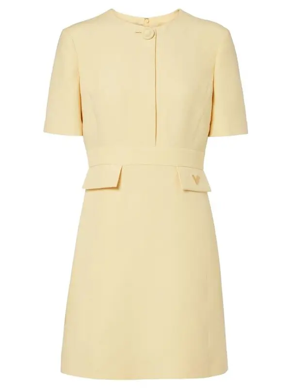Valentino Garavani Crepe Couture Vgold Mini Dress - Yellow