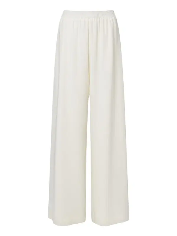 Oscar De La Renta Silk-blend Georgette Wide-leg Pants - White