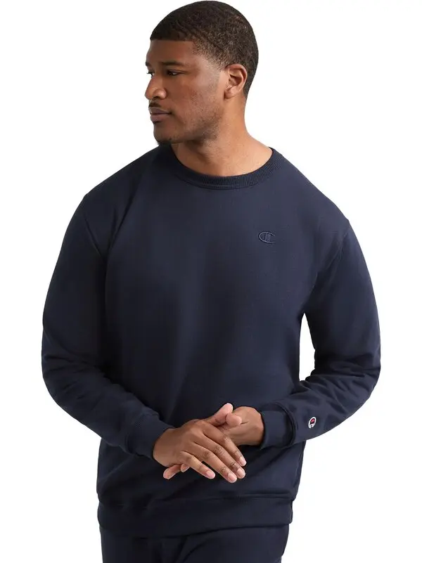 Champion Powerblend Crewneck Sweatshirt With C Logo - Deep Navy