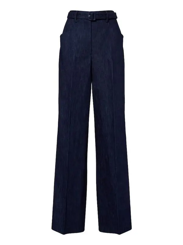 Gabriela Hearst Belted Wide-leg Denim Pants - Blue