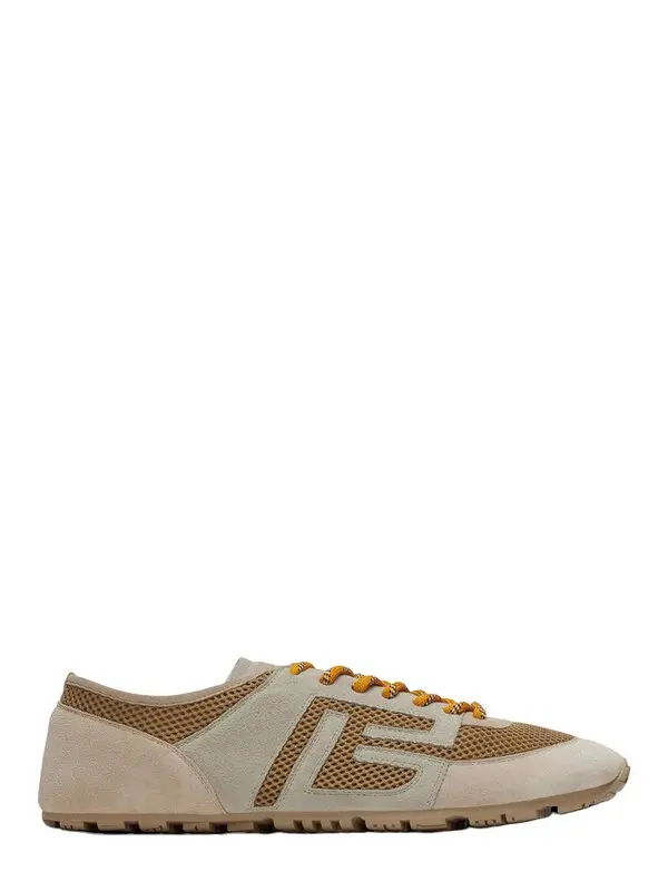 Balmain Racer Trainers In Mesh And Suede Calfskin - Beige