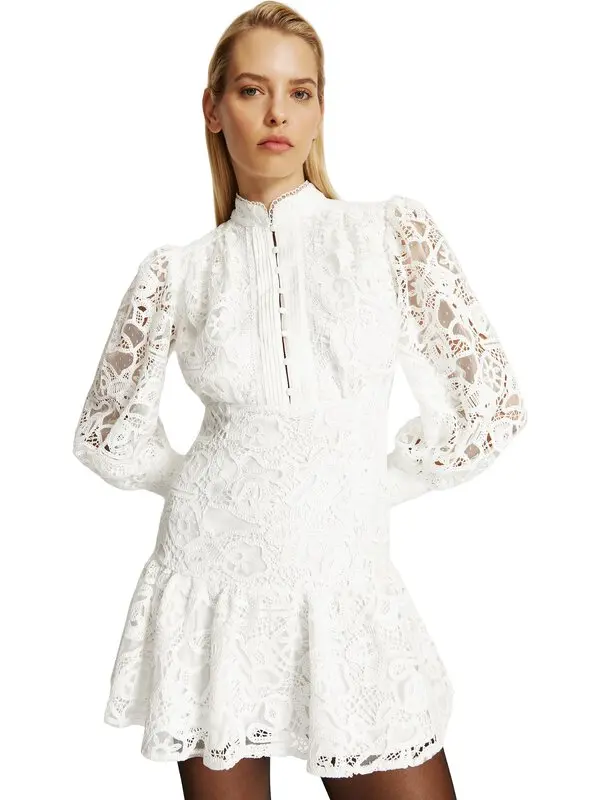 Bardot Remy Embroidered Mini Dress - Orchid Wht