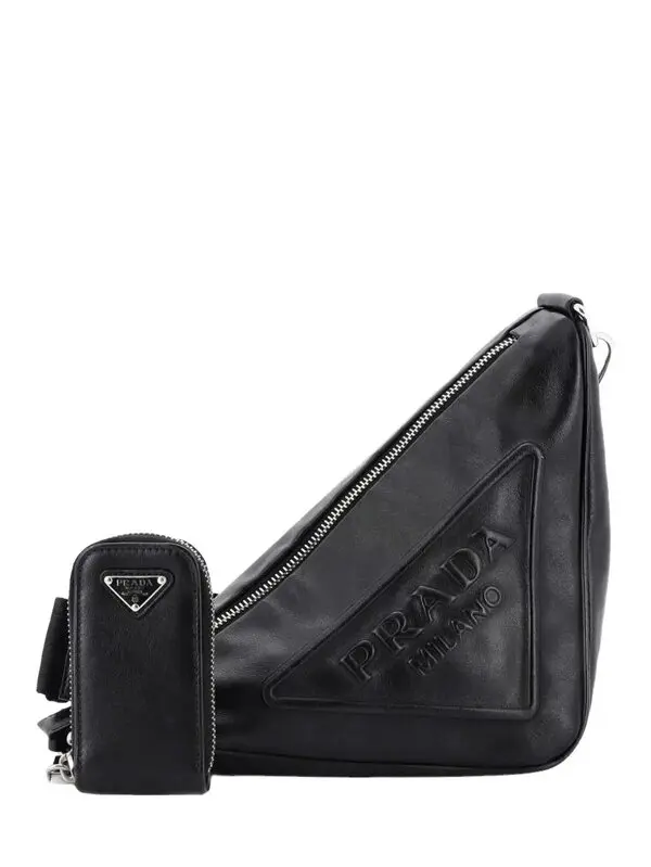 Prada Embossed Leather Mini Shoulder Bag - Black
