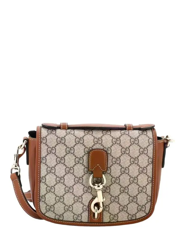 Gucci Gg Emblem Coated Canvas Mini Crossbody Bag - Brown