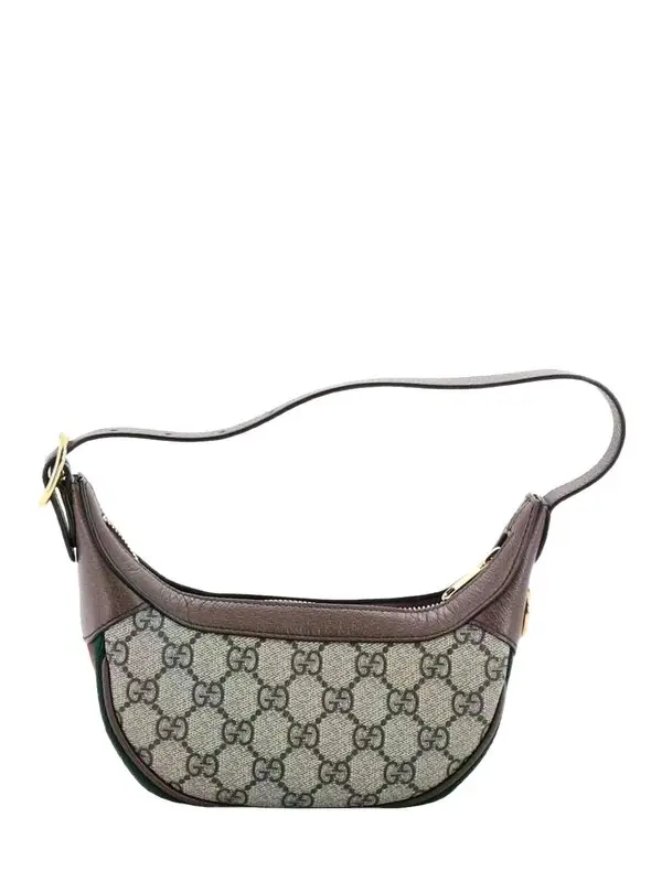 Gucci Ophidia Mini Hobo Bag In Gg Coated Canvas - Brown