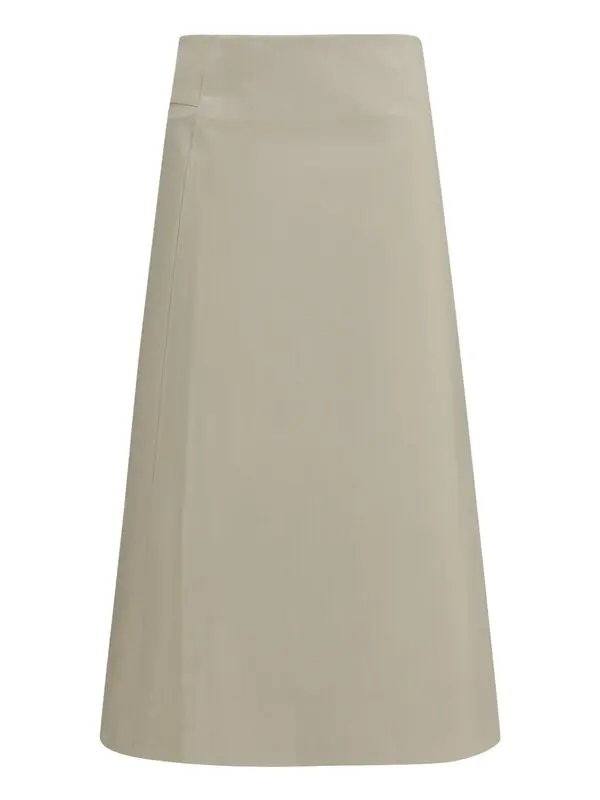 RIER Bonded Cotton Wrap Skirt - Green