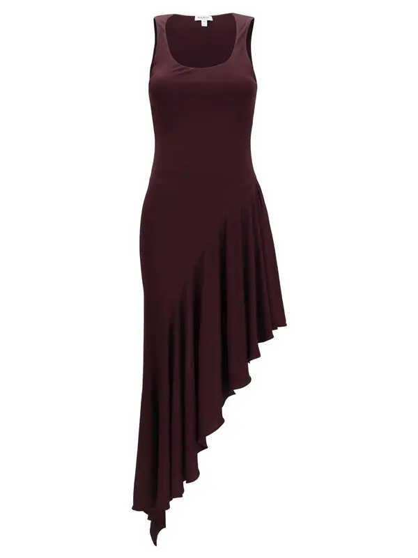 Alaïa Asymmetrical Fluid Jersey Dress - Purple