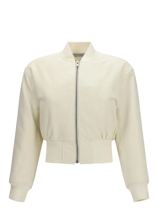 Balenciaga Cropped Bomber Jacket In Technical Faille - Cream