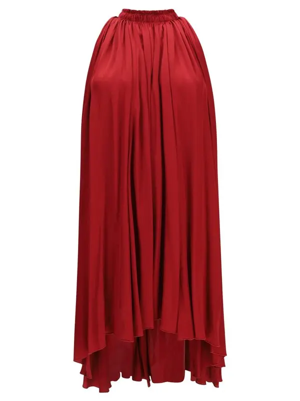 SA SU PHI Draped Halterneck Dress With Asymmetrical Hem - Red