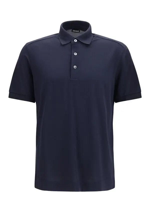 Zegna Cotton And Silk Polo - Blue