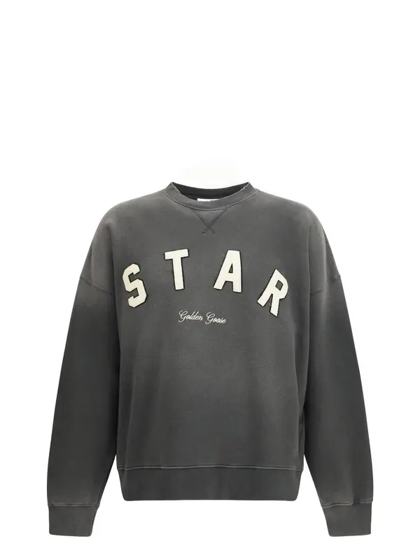 GOLDEN GOOSE Star Embroidered Oversized Sweatshirt - Grey