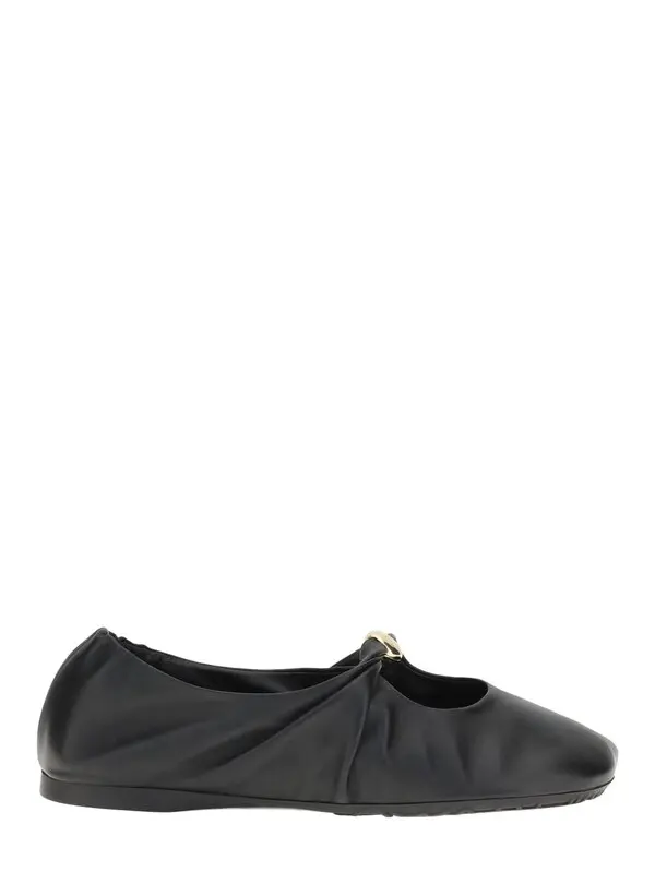 Loewe Pebble Ballerinas In Lambskin Napa Leather - Black