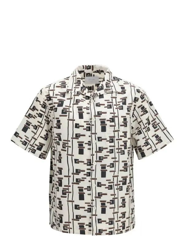 Prada Patterned Bowling Hirt - Beige