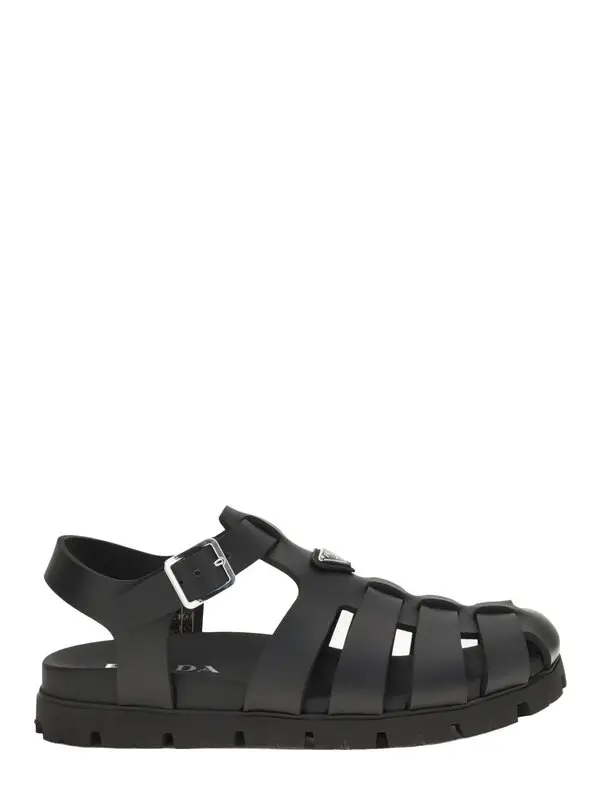 Prada Rubber Cage Sandal - Black