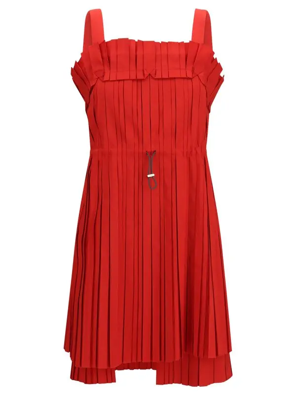 Fendi Short Faille Bustier Dress With Asymmetric Hem - Red