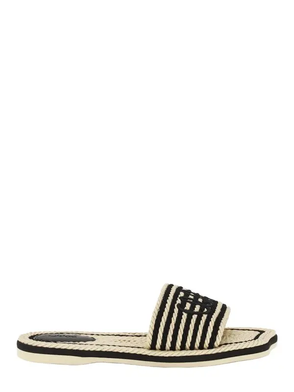 Chloé Raffia Sandals With Embroidered Signature - Multicolour