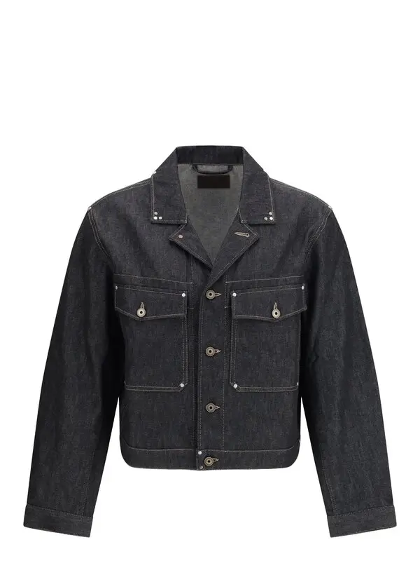 LEMAIRE Studded Denim Trucker Jacket - Black