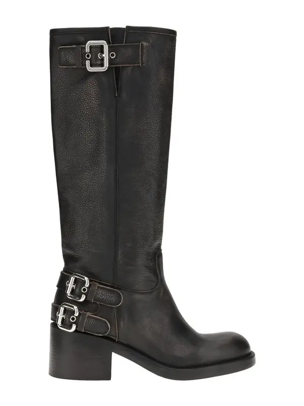 Chloé Dakota Knee-high Buckled Boots - Black