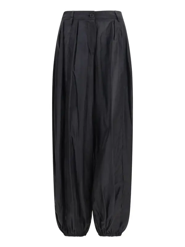 THE LATEST Lightweight Muslin Balloon Leg Pants - Black