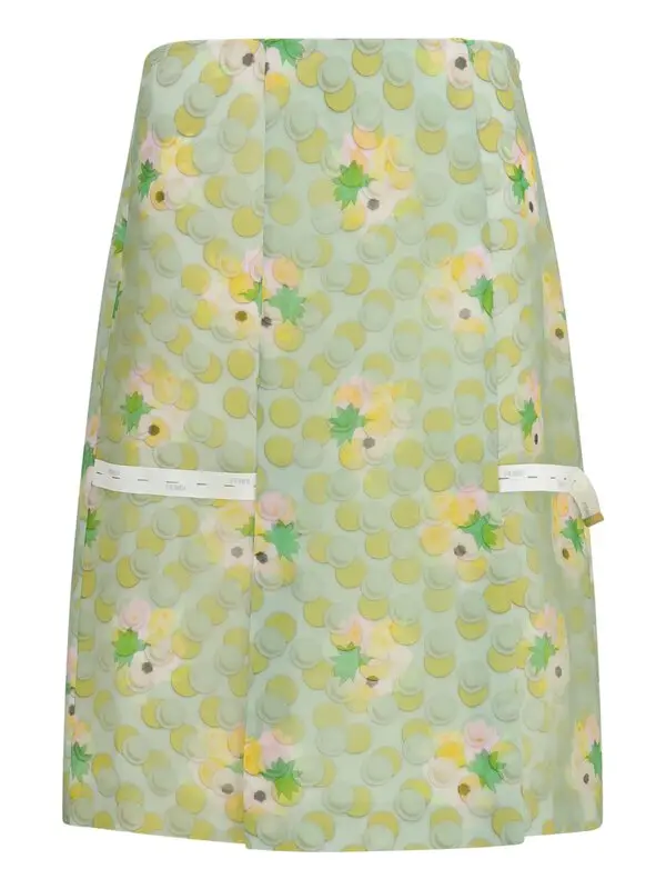 Fendi Bouquet Organza Midi Skirt - Multicolour