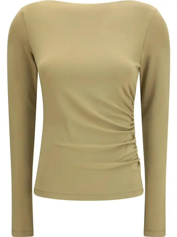Max Mara Long-sleeve Ruched Top - Beige