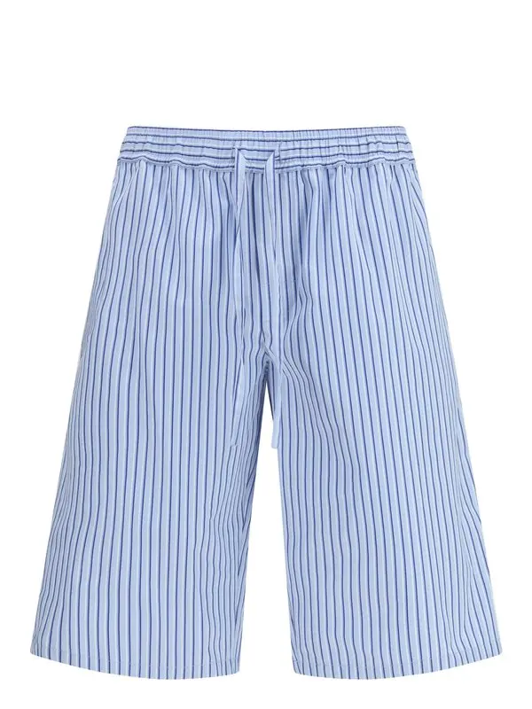 Dolce & Gabbana Striped Poplin Bermuda Shorts - Light Blue