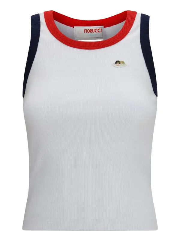 Fiorucci Angels Patch Tank Top With Contrast Trims - Multicolour