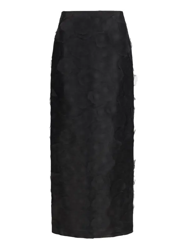 Max Mara Adepto Long Silk Skirt - Black