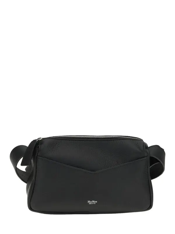 Max Mara Small Skipper Shoulder Bag In Calfskin - Black