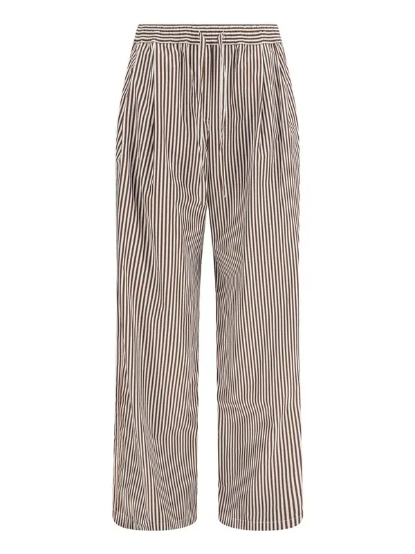 Dolce & Gabbana Striped Poplin Pants - Red
