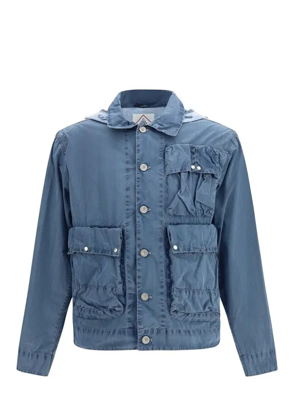 C.P. COMPANY 50 Fili Indigo Bleached Goggle Jacket - Blue