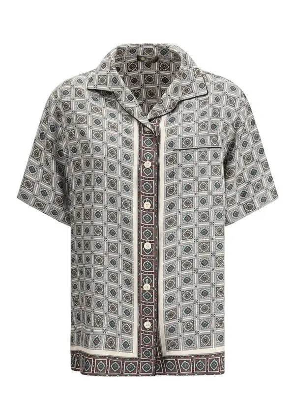 Loro Piana Silk Shirt With Geometric Print - Multicolour