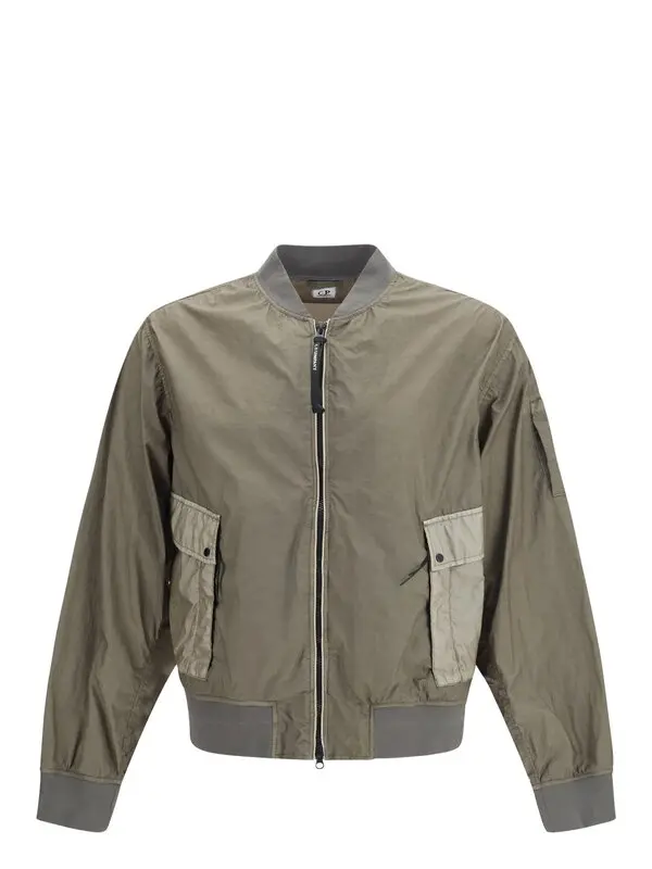 C.P. COMPANY Bi-tm Mixed Lens Bomber Jacket - Green