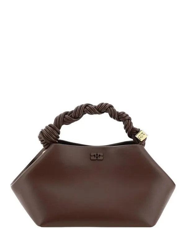 GANNI Small Bou Handbag In Recycled Leather - Brown